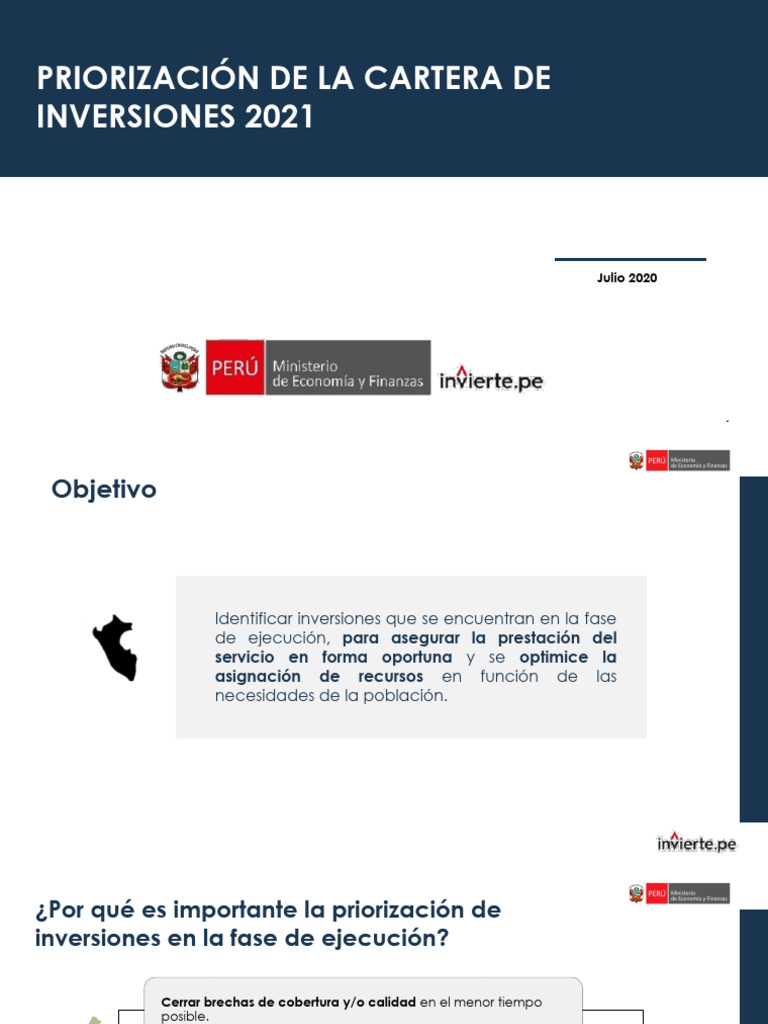 Priorización de Carteras de Inversiones-1 | PDF | Economias | Administracion del Agua