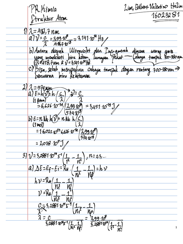 PR Kimia Struktur Atom | PDF | Metode & Bahan Ajar | Sains & Matematika