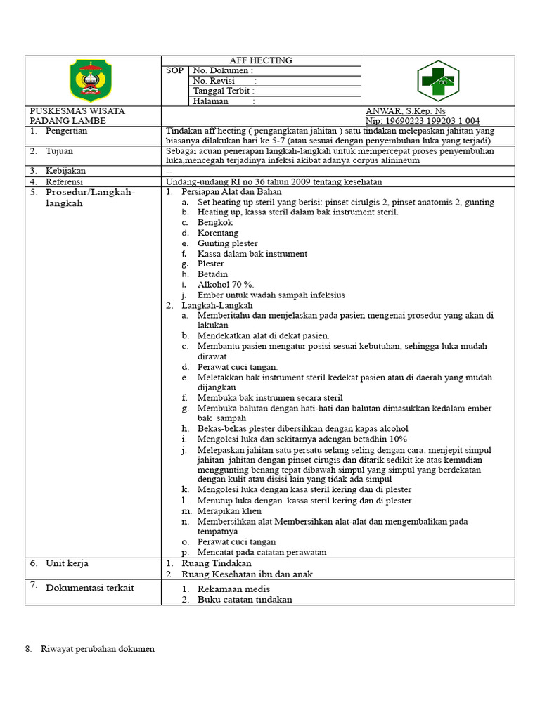 Sop Aff Hecting 1 | PDF | Sains & Matematika