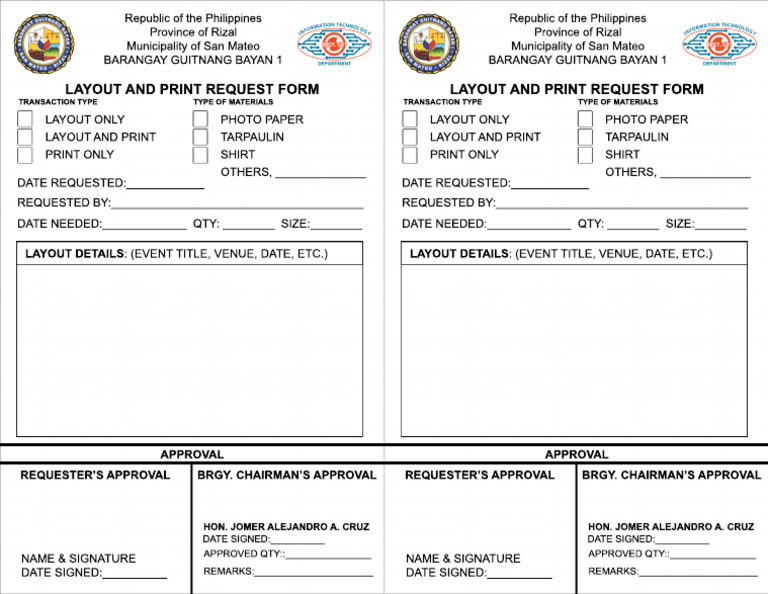 Layout and Print Form | PDF