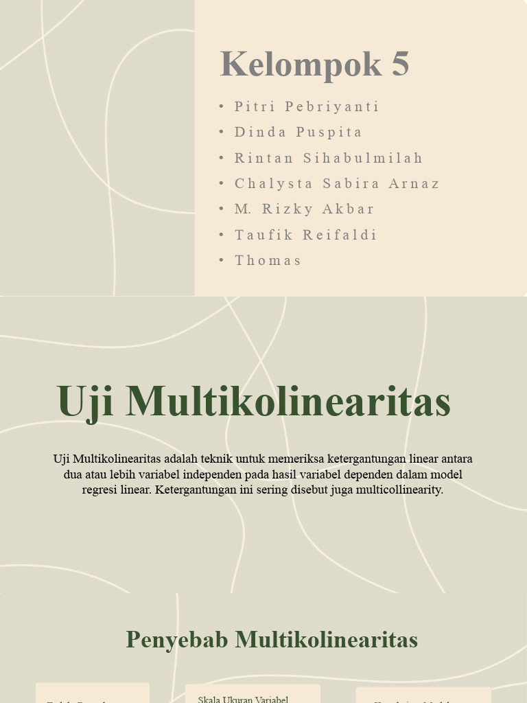 Uji - Multikolinearitas (1) - Kel 5 | PDF