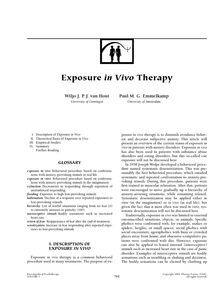 Exposure in Vivo & Emotional Processing | PDF