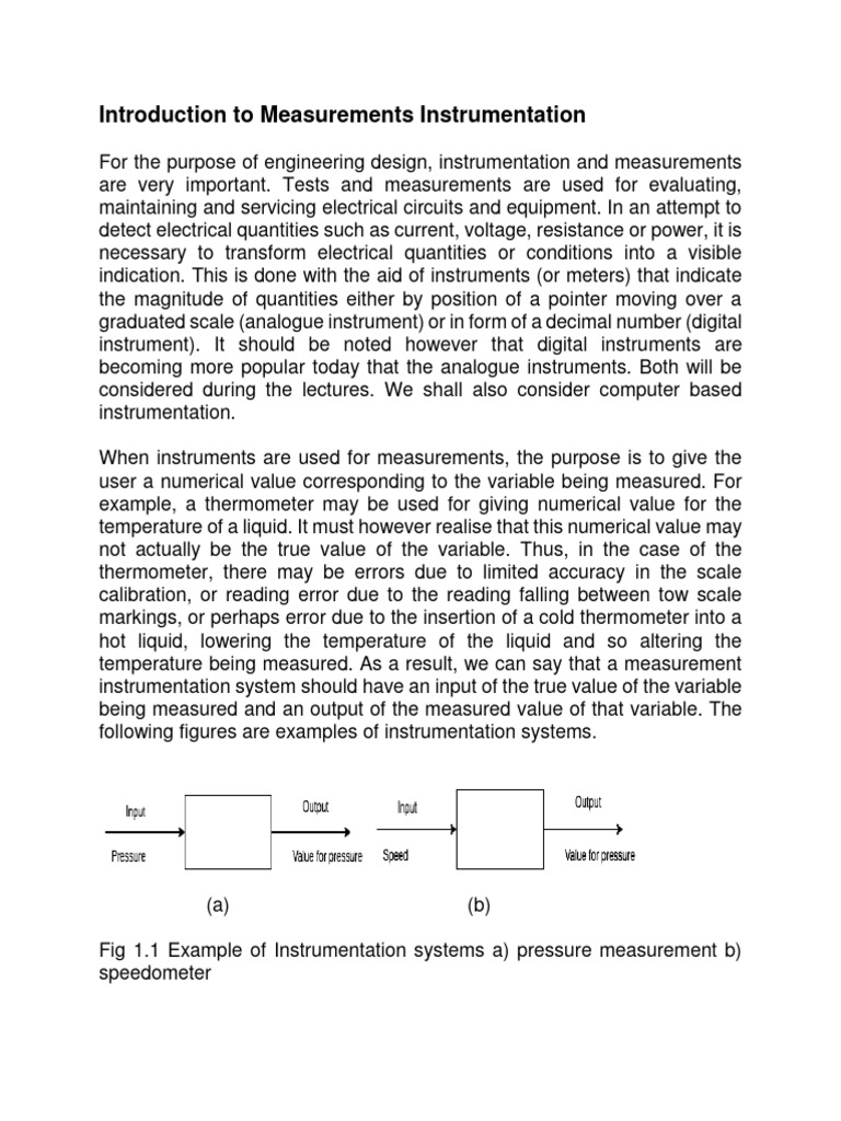 Lecture 1 Introduction To Measurements Instrumentation | PDF ...