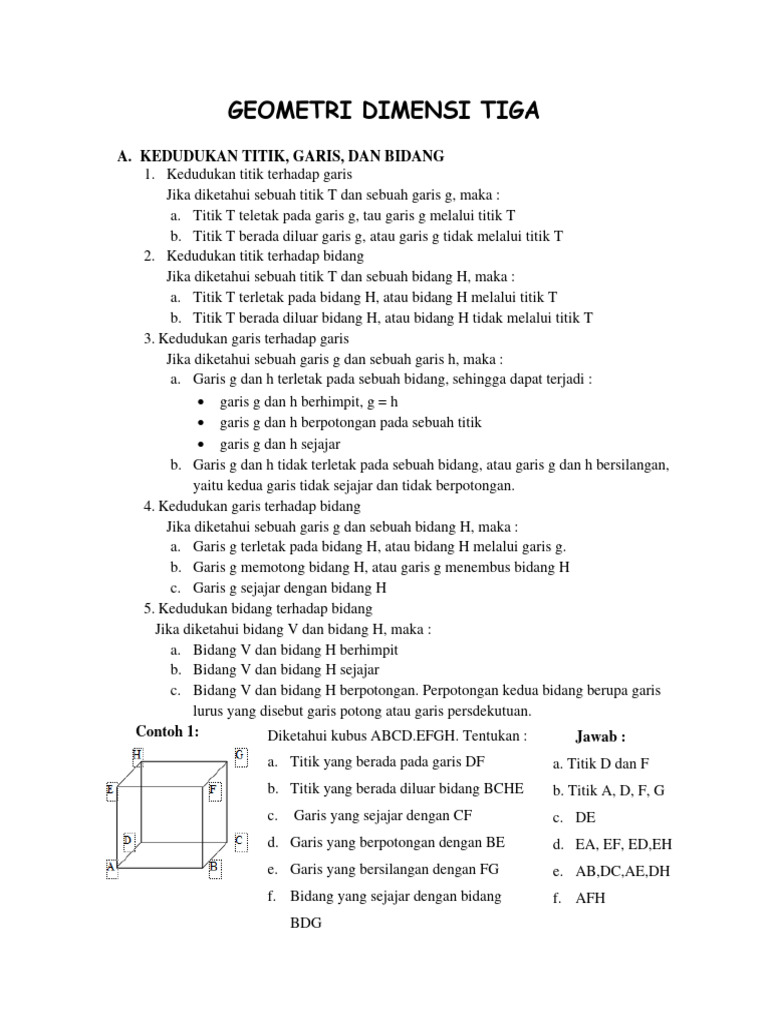 Geometri Dimensi Tiga | PDF