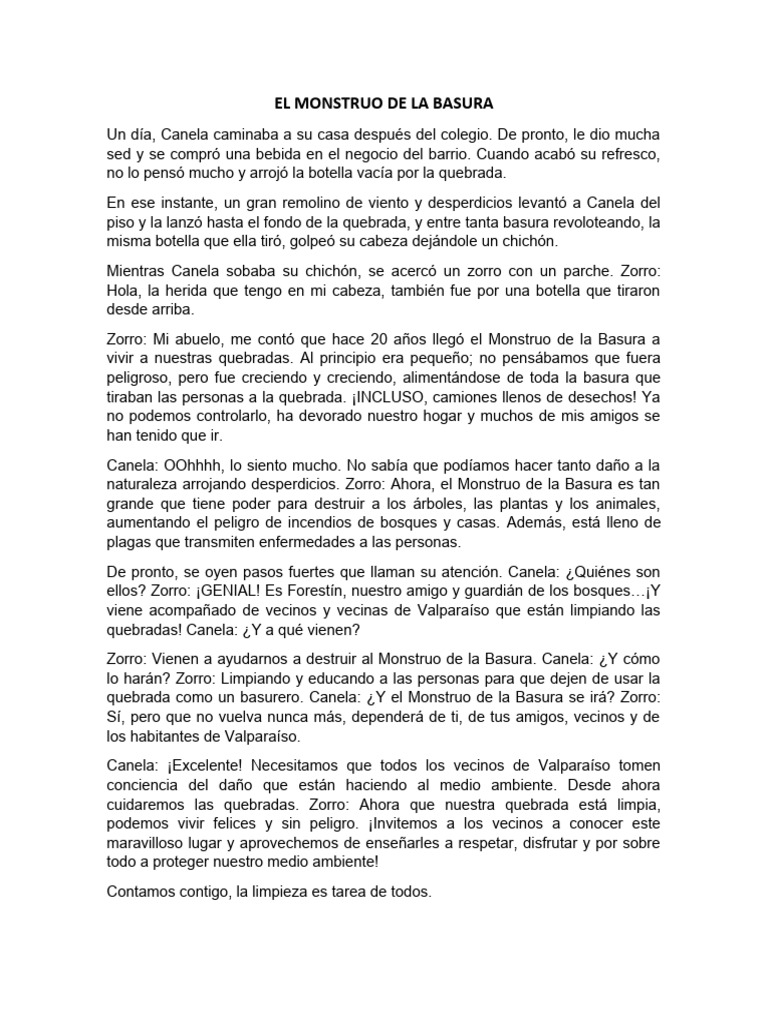 El Monstruo de La Basura | PDF | Residuos