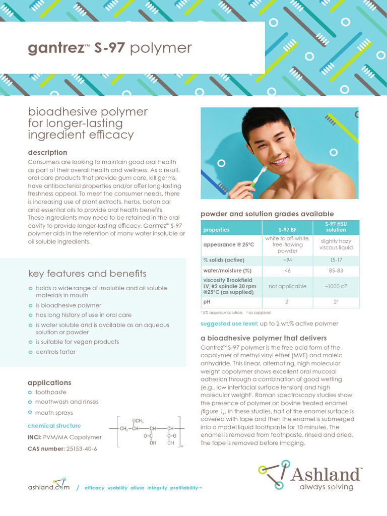 Gantrez™ S-97 Polymer Sell Sheet | PDF | Applied And Interdisciplinary Physics | Physical Chemistry