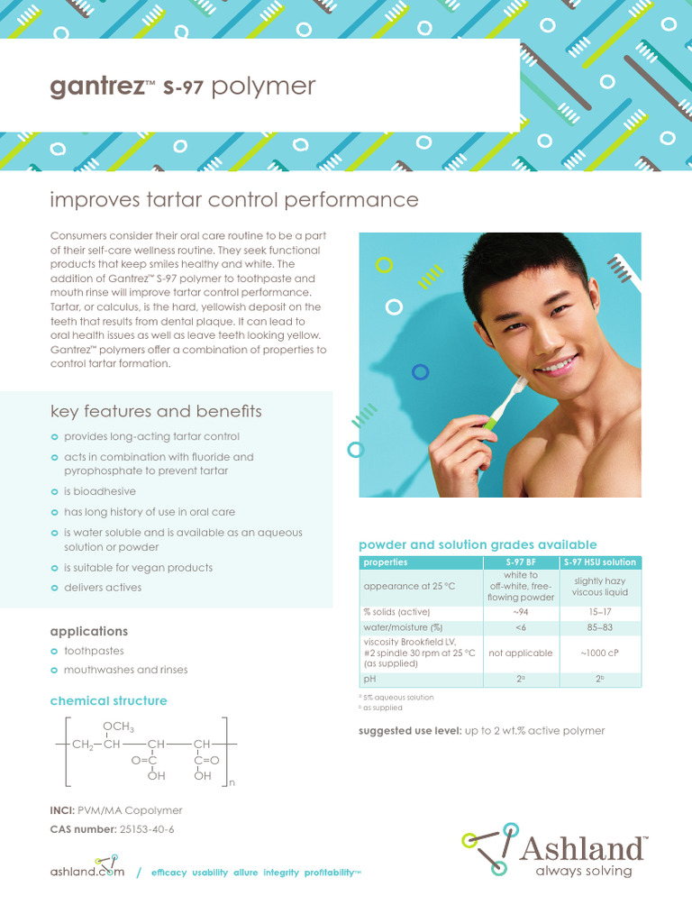 Gantrez S Polymer-Tartar Control Sell Sheet | PDF