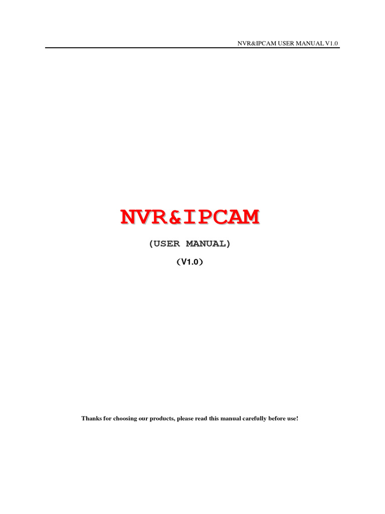 User Manual Nvr&ipcam1889799 | PDF