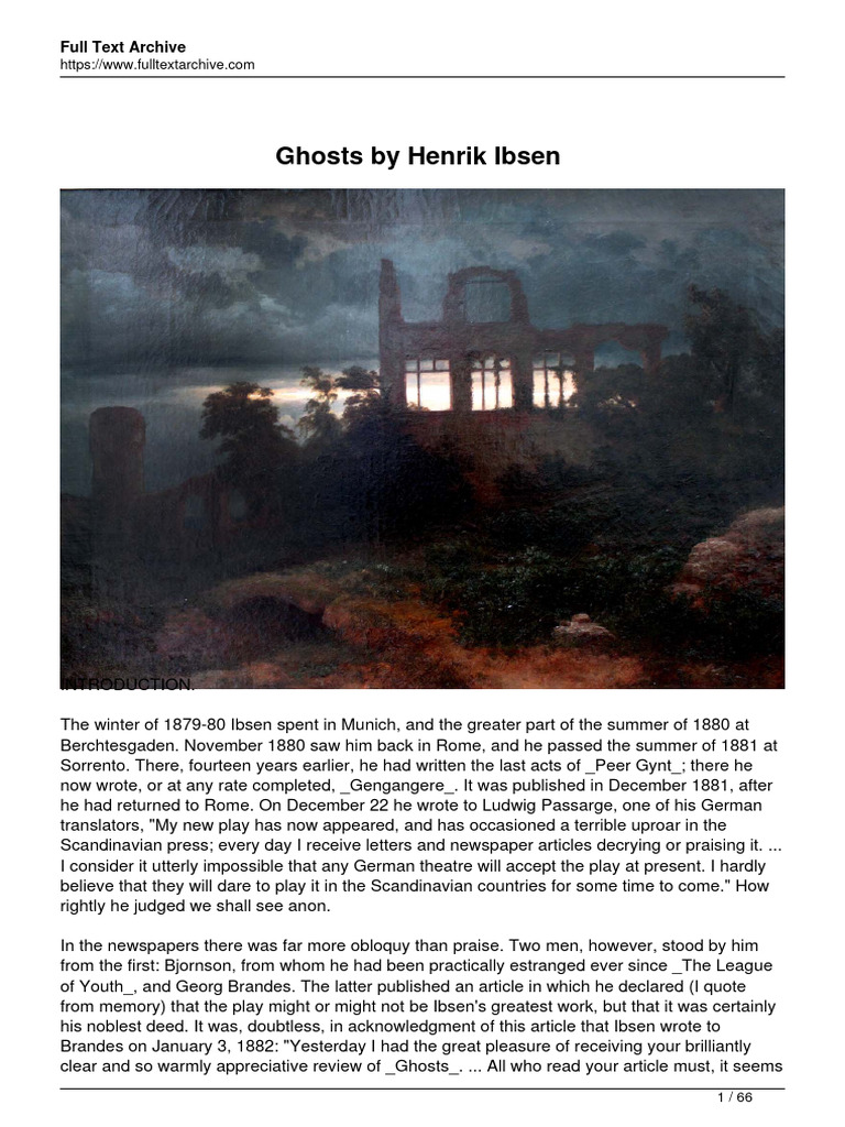 Ghosts | PDF | Henrik Ibsen | Theatre
