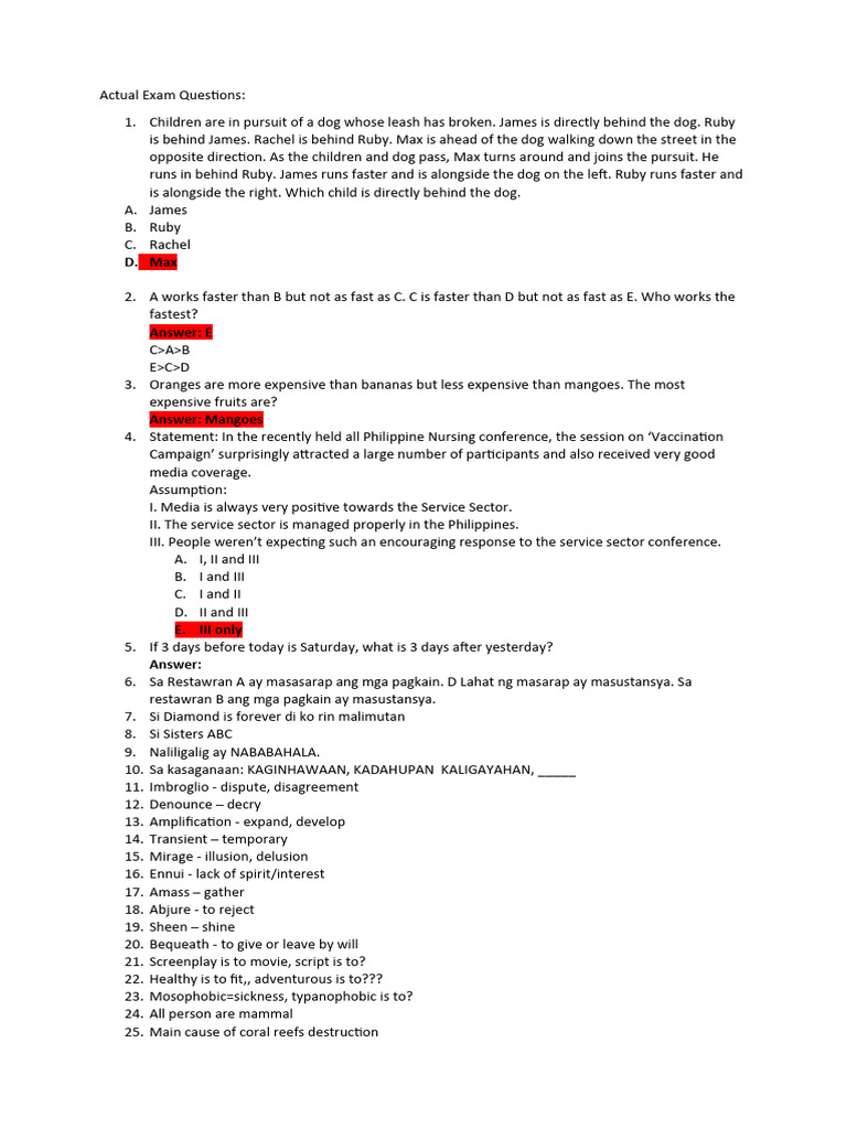 Actual Exam Questions | PDF | Combustion | Incineration
