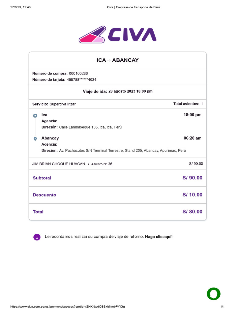 Civa - Empresa de Transporte de Perú | PDF