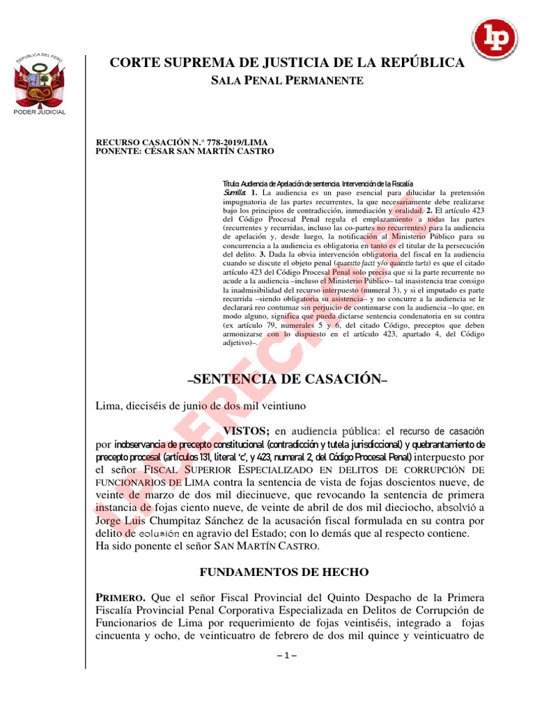 Casación sobre audiencia de apelación penal | PDF | Apelación | Sentencia (ley)