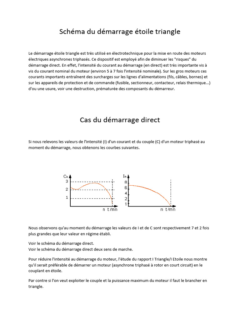 Schéma Du Démarrage Étoile Triangle | PDF