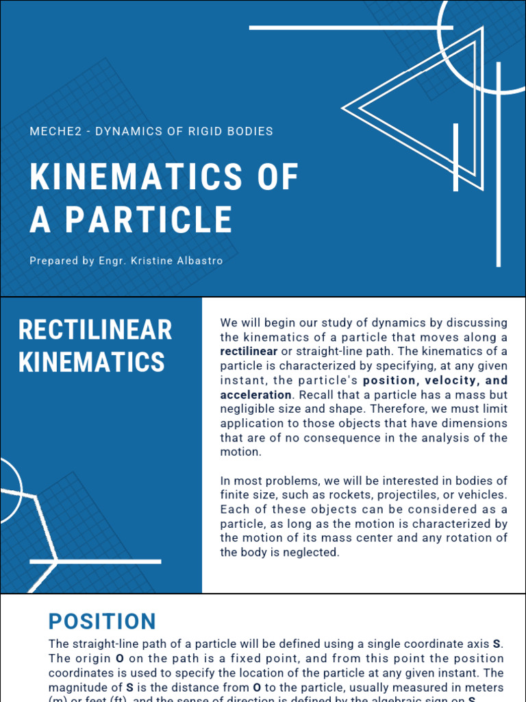 3 Kinematics of A Particle Rectilinear Motion | PDF | Velocity | Acceleration