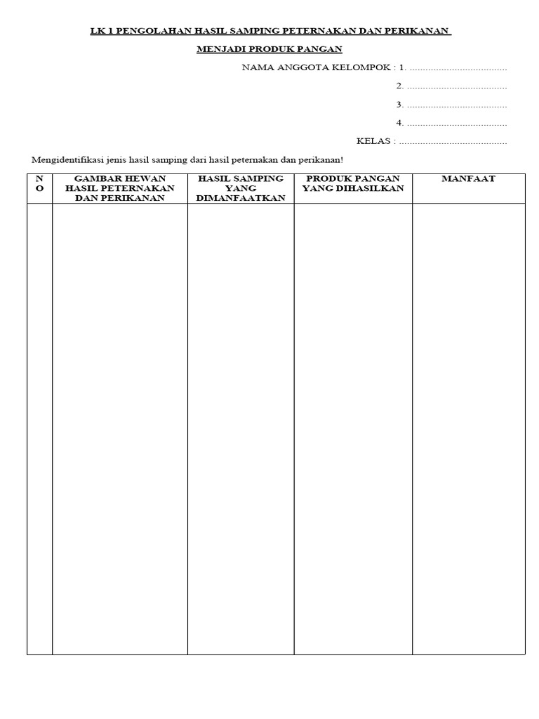 LK 1 Pengolahan Hasil Samping Peternakan Dan Perikanan | PDF LK 1 Pengolahan Hasil Samping Peternakan Dan Perikanan | PDF