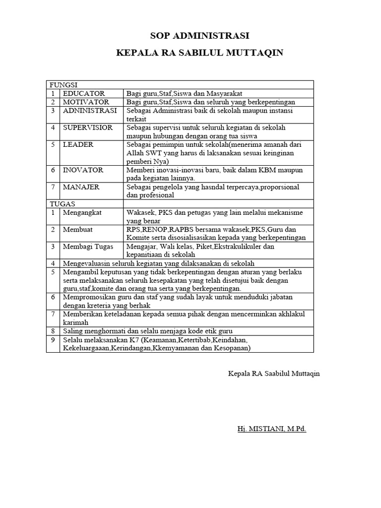 Sop Administrasi | PDF | Karier & Perkembangan | Pengembangan Diri