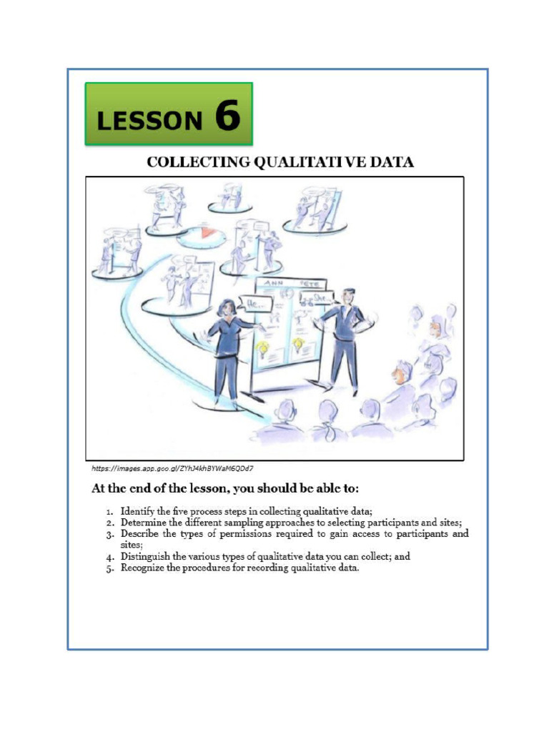 Lesson 6-Collecting Qualitative Data | PDF