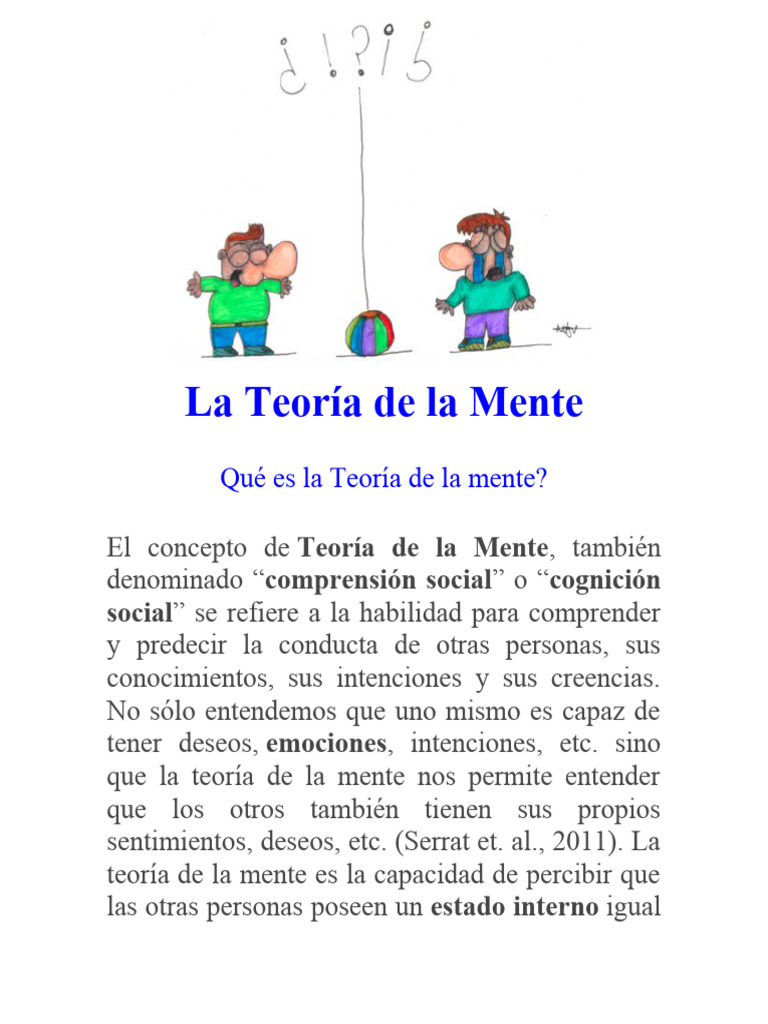 La Teoría de La Mente... AUTISMO | PDF | Teoria de la mente | Espectro autista