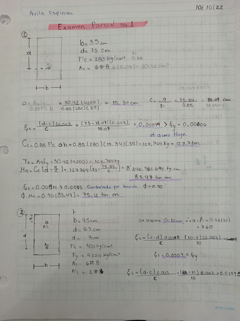examen 1.diseño de estructuras de concreto | PDF