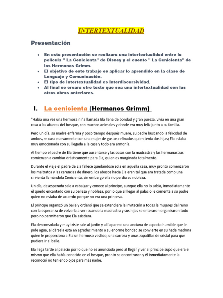 Intertextualidad: Presentación | PDF