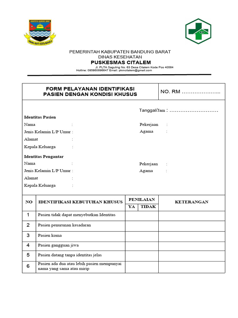 Form Identifikasi Kebutuhan Khusus | PDF