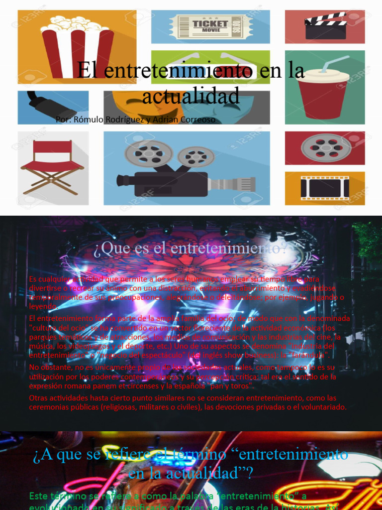 El Entretenimiento en La Actualidad Español | PDF