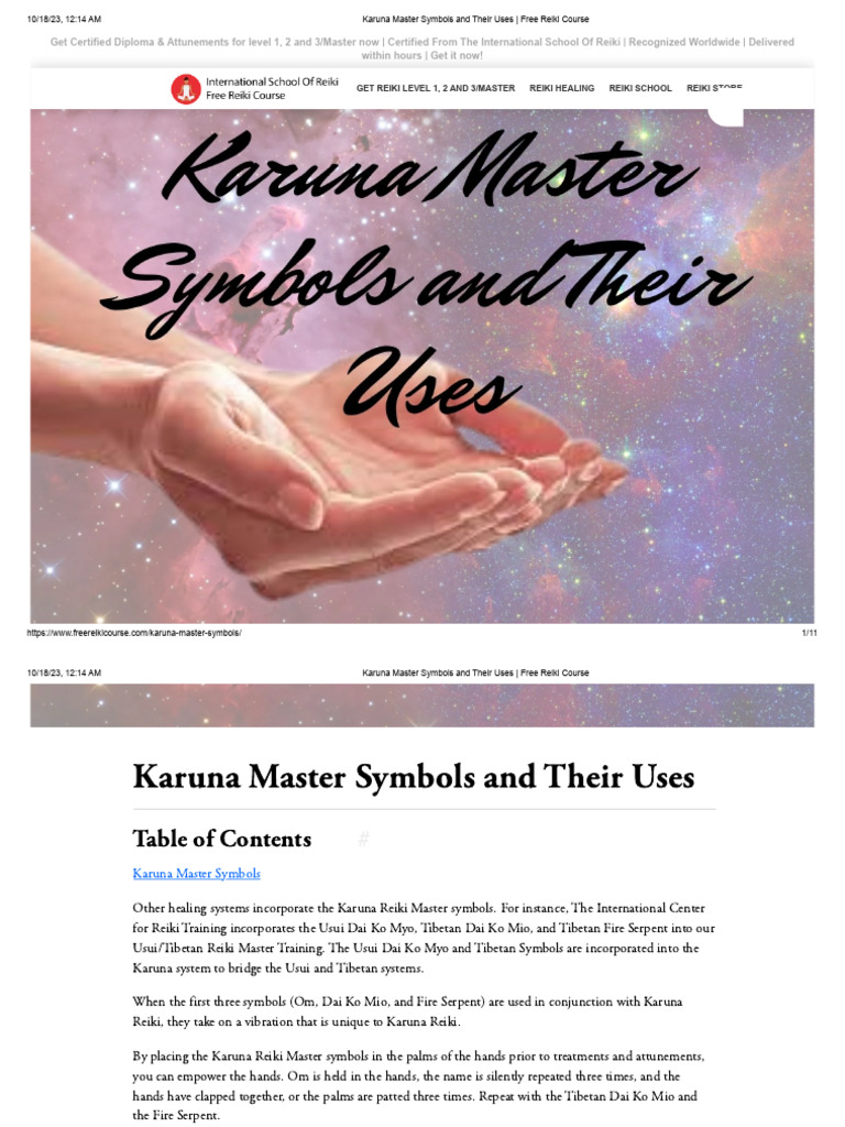 Karuna Reiki Master Symbols Explained | PDF | Reiki | Spirituality
