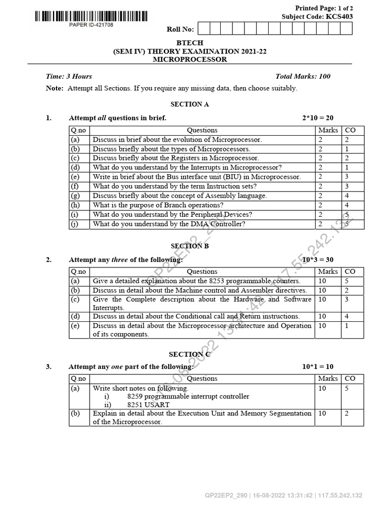 Microprocessor Kcs403 | PDF | Computer Engineering | Computing