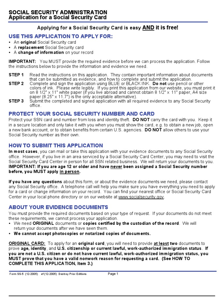 Ss 5 | PDF | Social Security Number | Social Security Administration