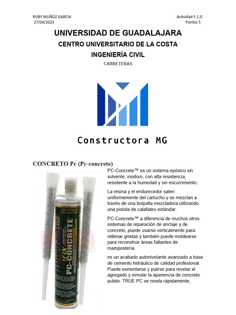 CONCRETO PC (Pc-Concrete) | PDF | Hormigón | Materiales