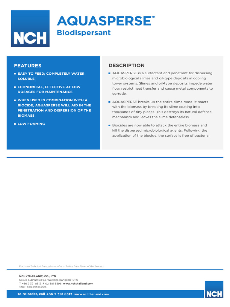 NCH Tech Sheet Aquasperse Thailand | PDF