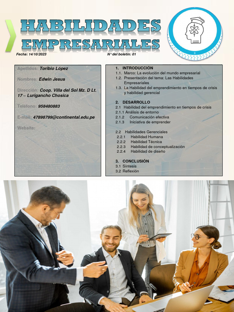 Evaluación Final de Habilidades Comunicativas - Boletín Informativo | PDF | Iniciativa ...