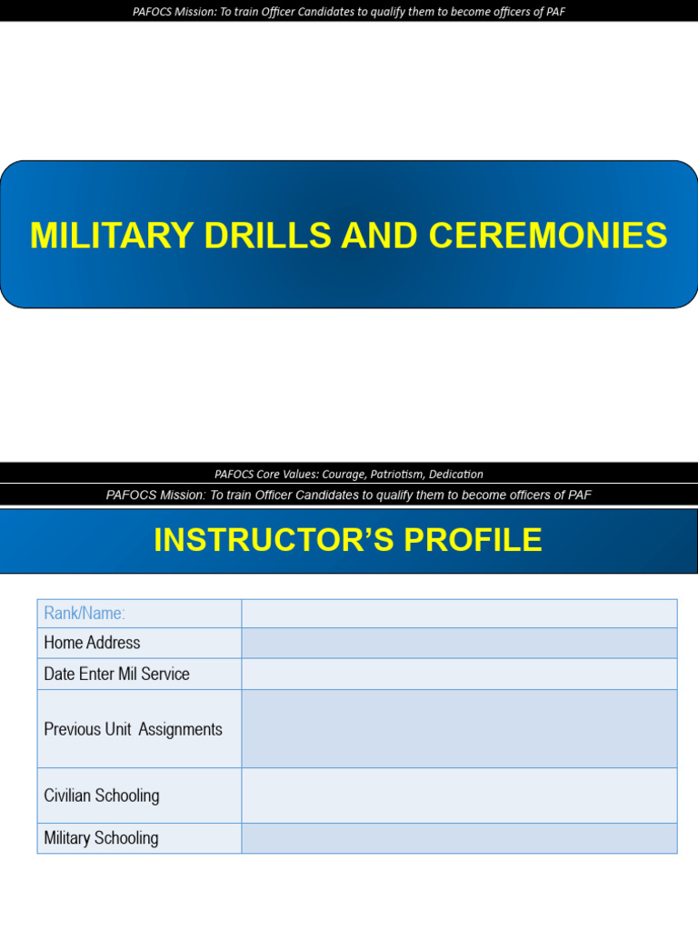 PAFOCS Military Drills Guide | PDF | Non Commissioned Officer | Platoon