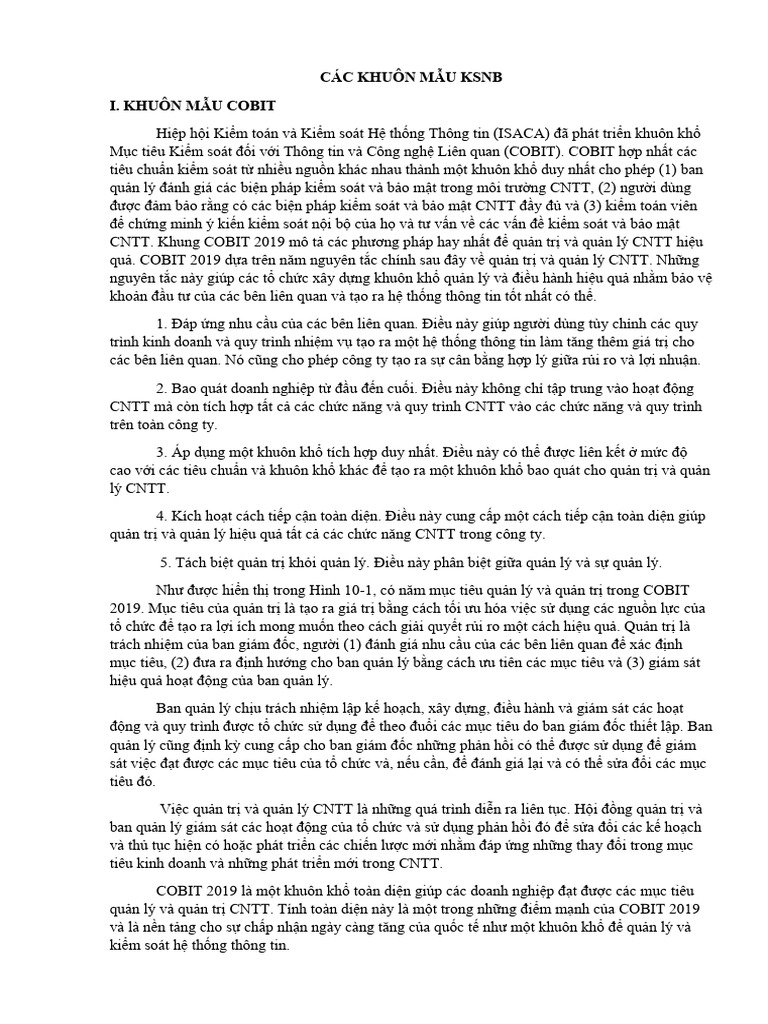 CÁC KHUÔN MẪU KSNB | PDF