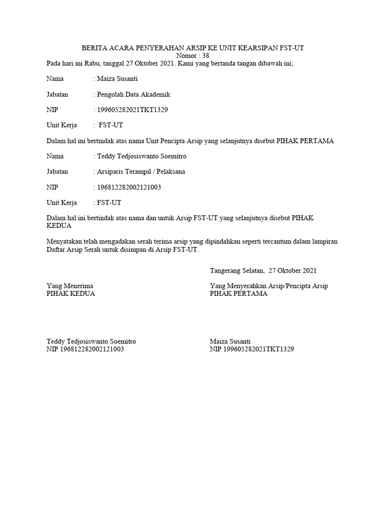 Berita Acara Ke-38 | PDF | Hukum | Griya & Taman