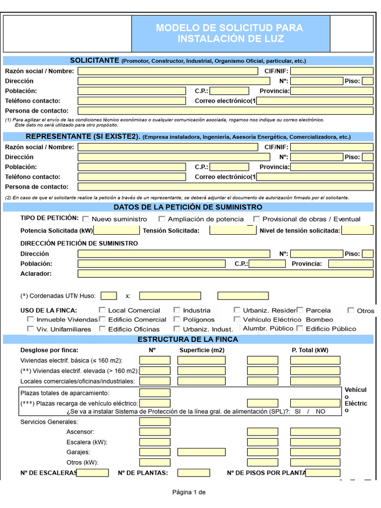 Modelo de Solicitud para Instalacion de Luz 1 | PDF