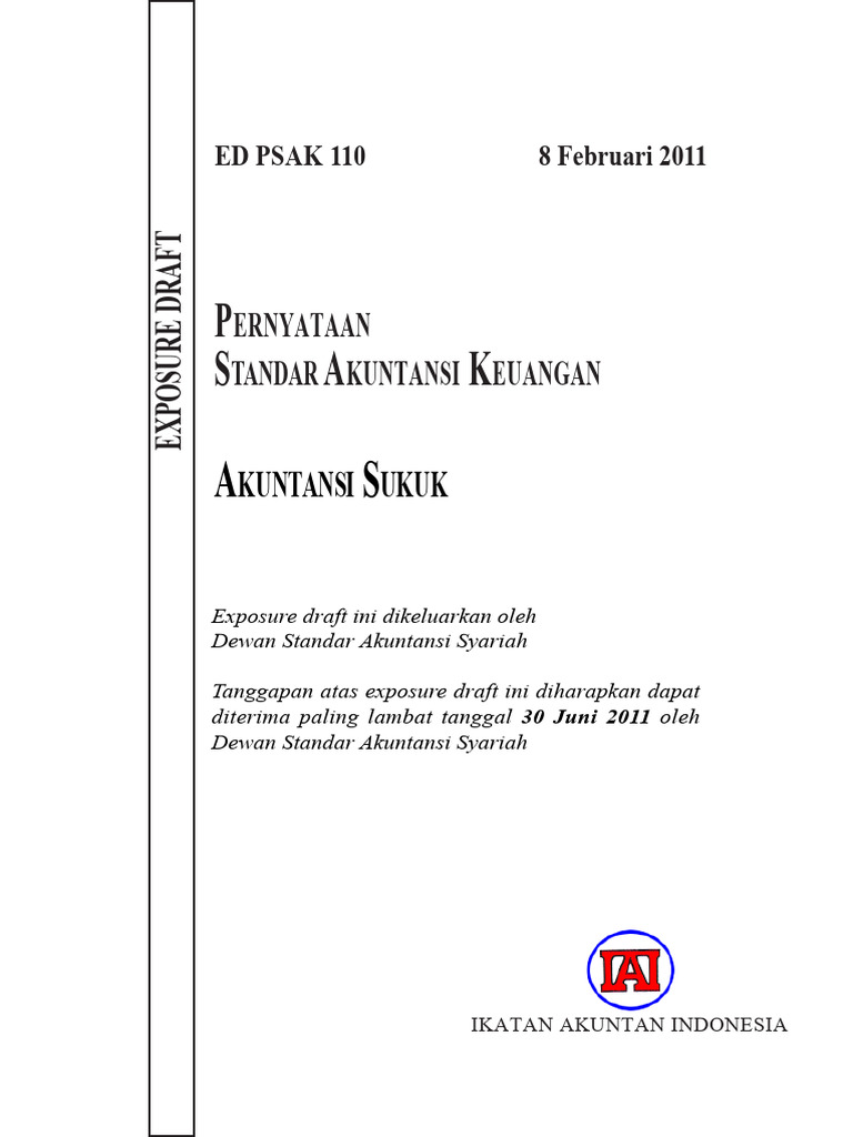 PSAK 110: Akuntansi Sukuk 2011 | PDF | Pengelolaan Keuangan & Uang