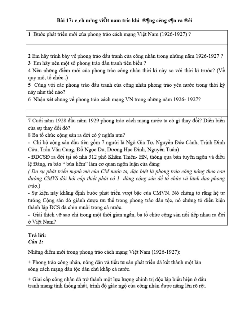 Bai 17 CM VN Truoc Khi Dang Cong San Ra Doi | PDF
