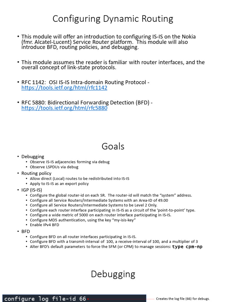 3 - Configuring Dynamic Routing (Incl. Debug, Route Policy, and BFD ...