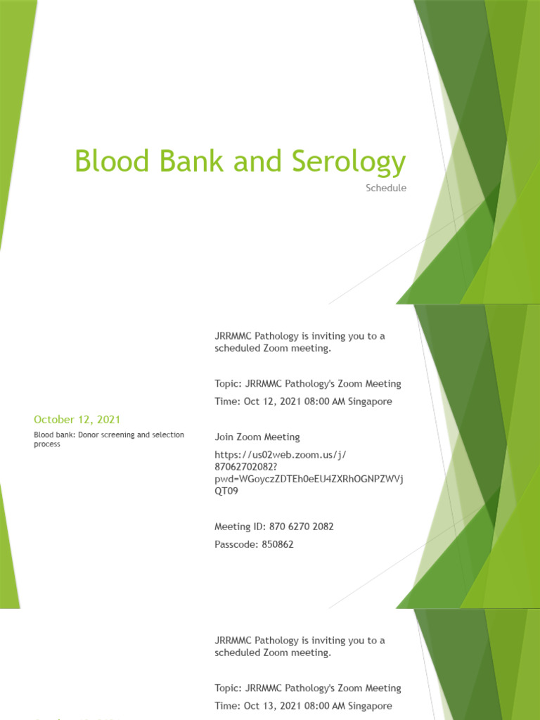 Blood Bank and Serology | PDF | Serology | Hematology