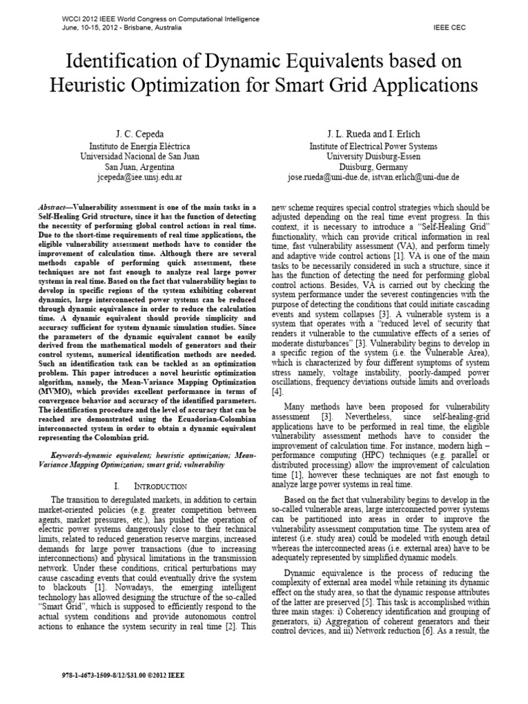 Identification Of Dynamic Equivalents Based On Heuristic Optimization