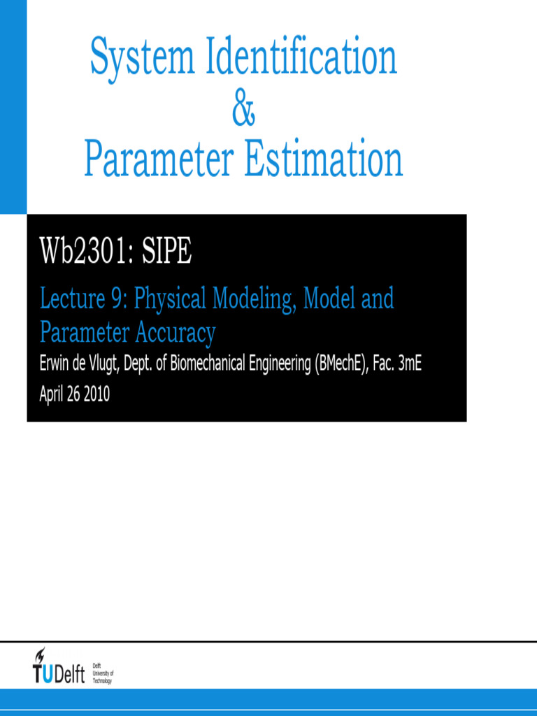 Lecture 9 - Physical Modeling Model and Parameter Accuracy | PDF ...