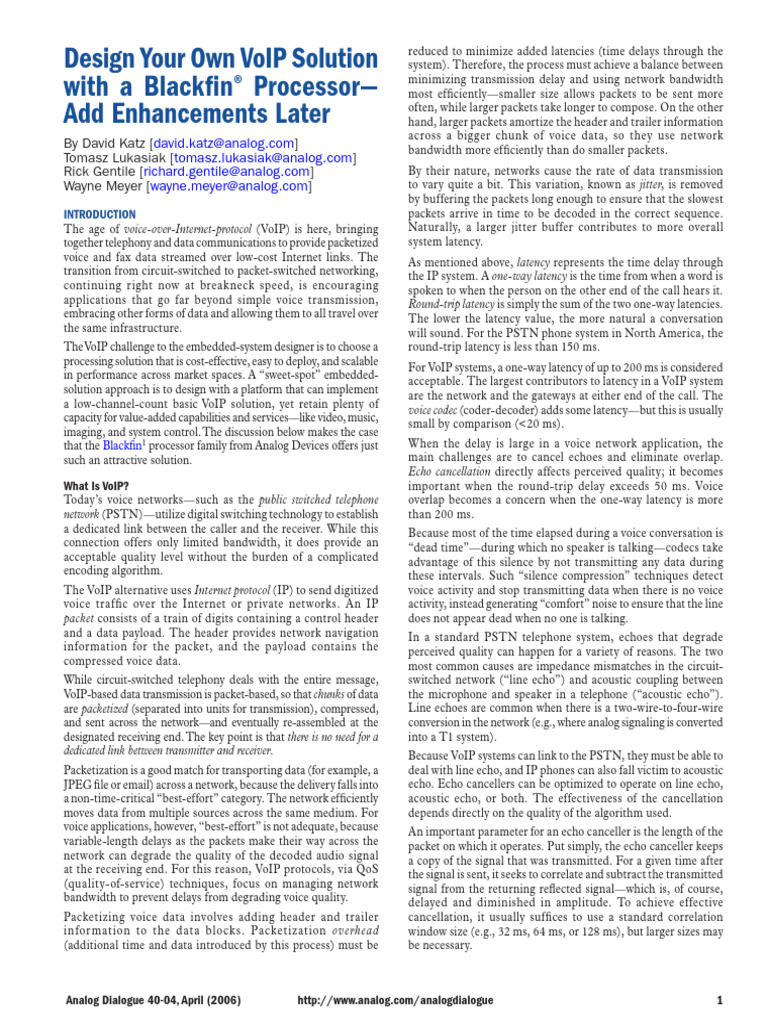 Design Your Own Voip Solution | PDF