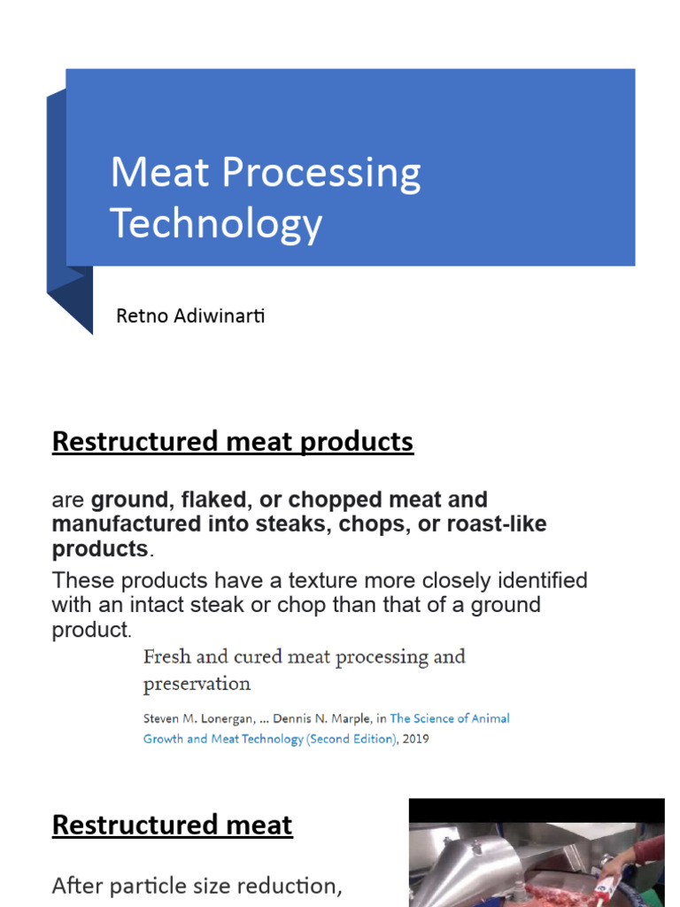 TPHT RAW, Restructured Meat Products, Pertemuan Ke-7 | PDF