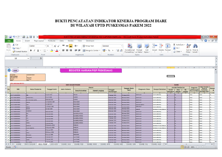 Bukti Pencatatan Indikator Kinerja Program Diare 2022 | PDF