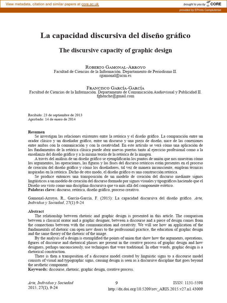 Discurso Retorico y El Diseño Grafico | PDF | Retórica | Diseño