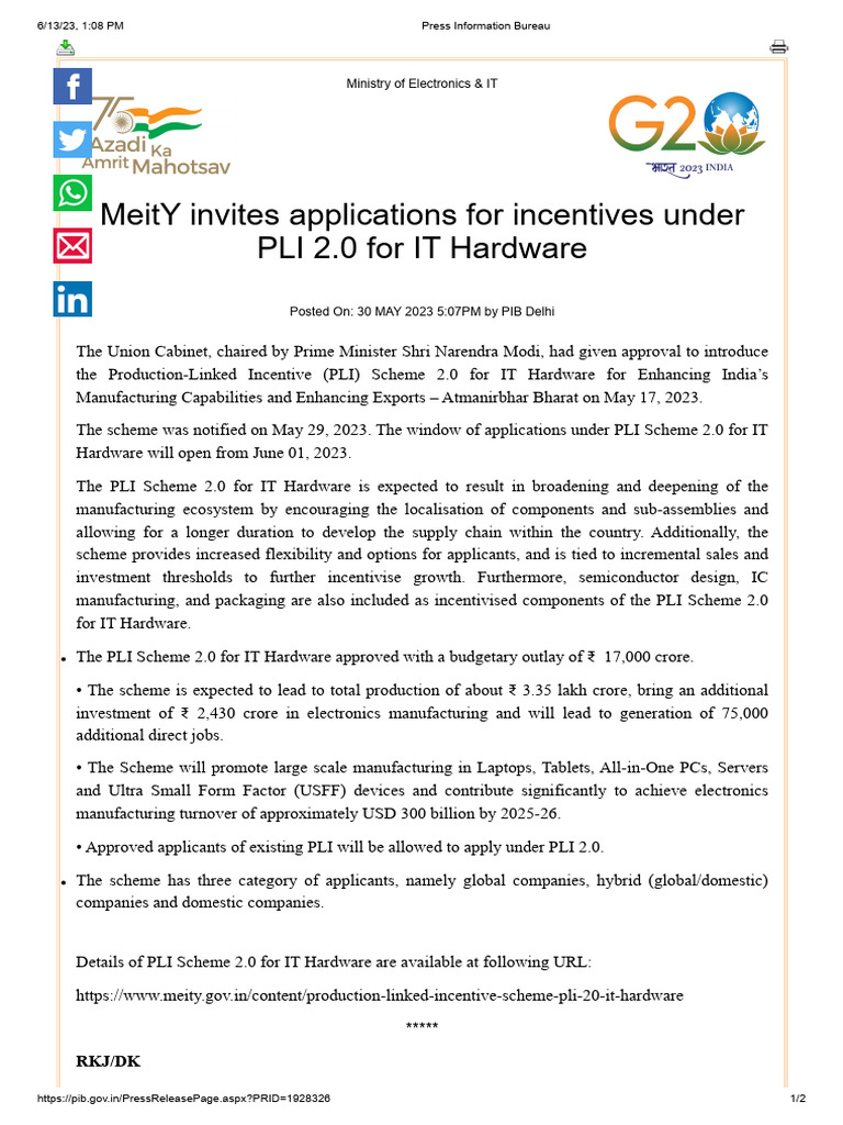 PIB - PLI IT Hardware 2.0 | PDF | Computer Hardware | Computing