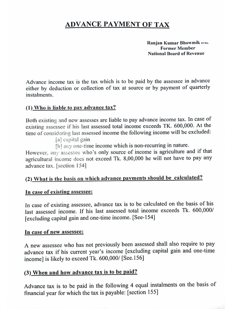 Advance Tax | PDF