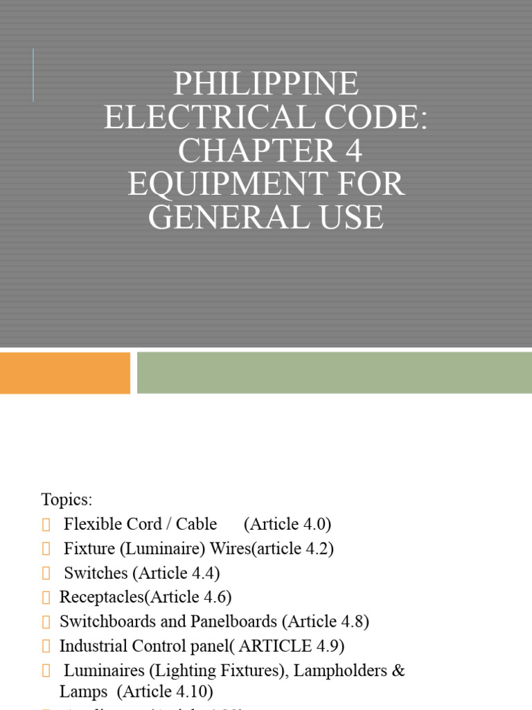 Pec Chapter 4 | PDF | Switch | Electrical Wiring