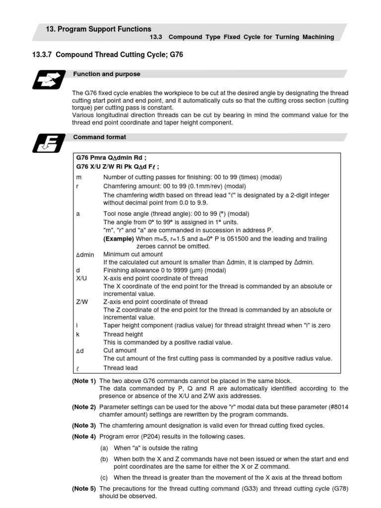 Thread G76 | Machining | Mathematics